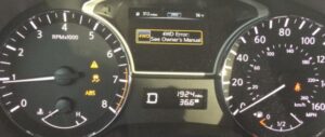 Why is the Nissan Pathfinder 4WD Warning Light on?