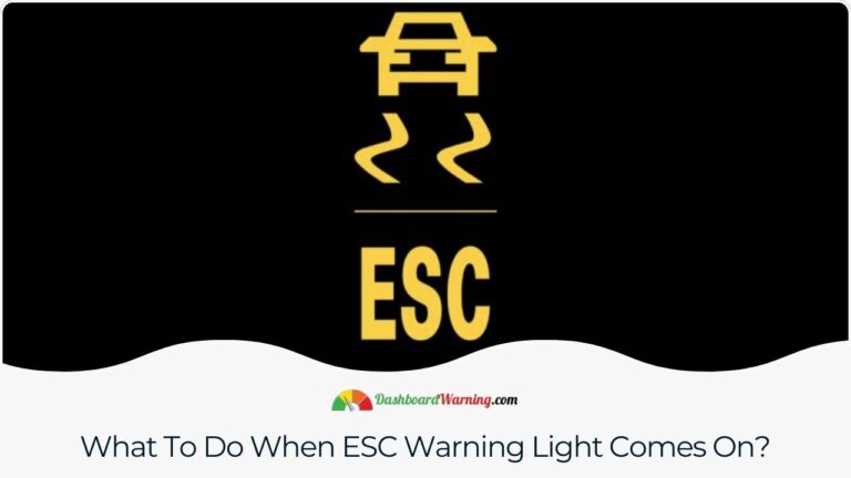 Electronic Stability Control Warning Light - ESC Fault