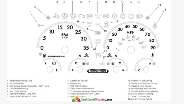 Freightliner Dash Warning Lights and Symbols - Full List